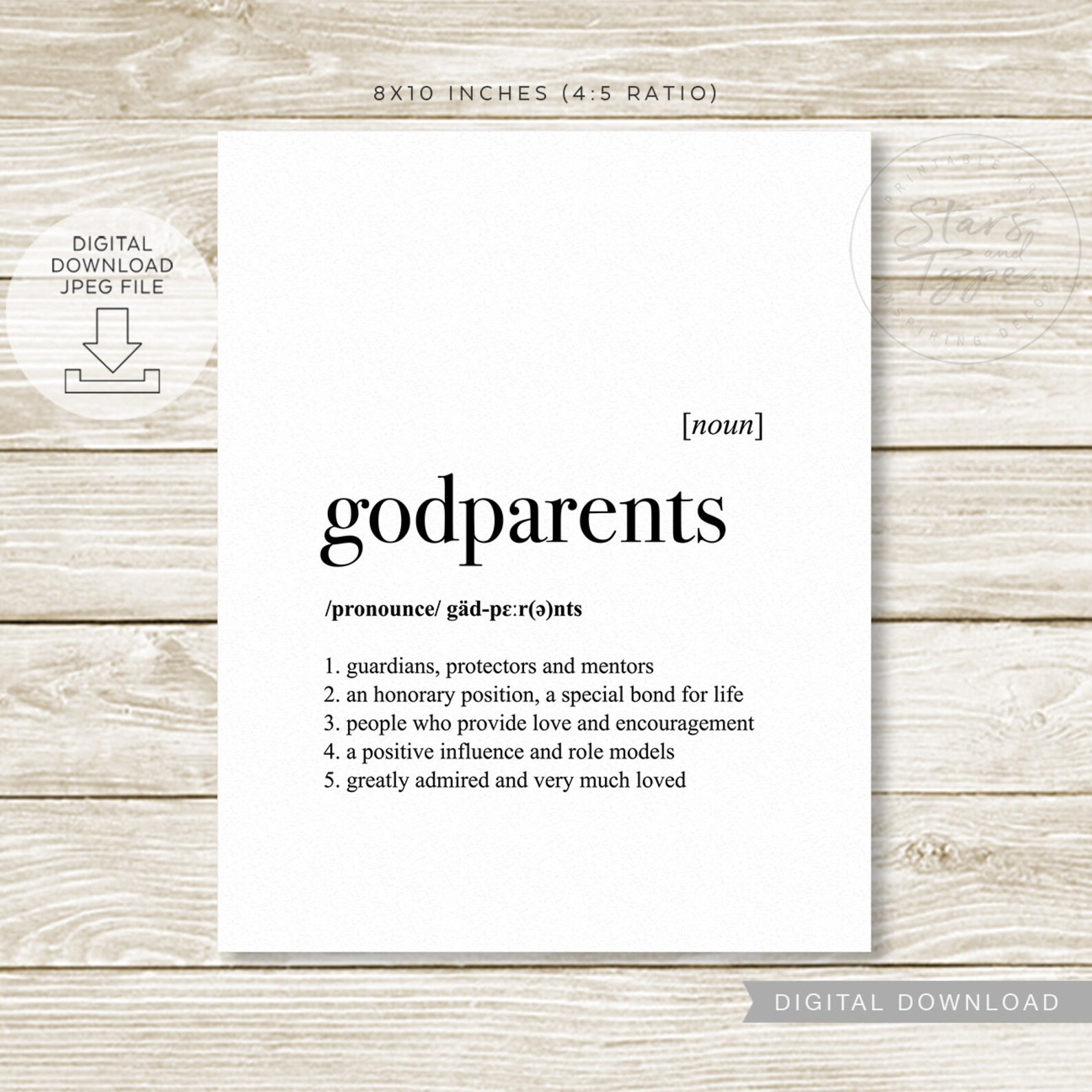 Godparents Definition PRINTABLE Art Godparent Guideparents - Etsy UK