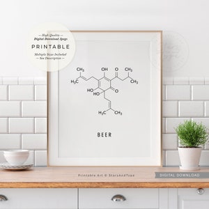Beer Molecule PRINTABLE Wall Art Molecule Science Chemistry | Etsy