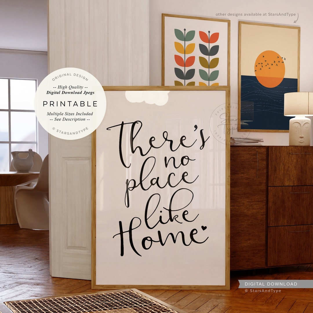 There's No Place Like Home, PRINTABLE Wall Art, Home Quotes ...