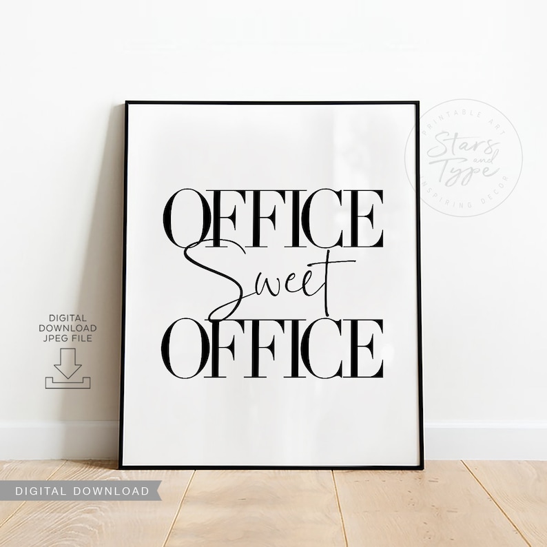 Office Sweet Office PRINTABLE Wall Art Home Office Decor - Etsy