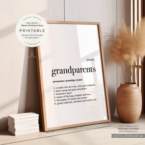 Grandparents Definition, PRINTABLE Art, Grandparent Grandmother Grandad ...