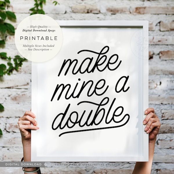 Make Mine a Double Sign - Etsy