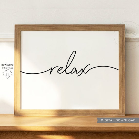 Relax PRINTABLE Wall Art Be Calm Meditation Relaxation | Etsy