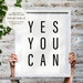 Yes You Can, Printable Wall Art, Motivational Home Gym Exercise ...