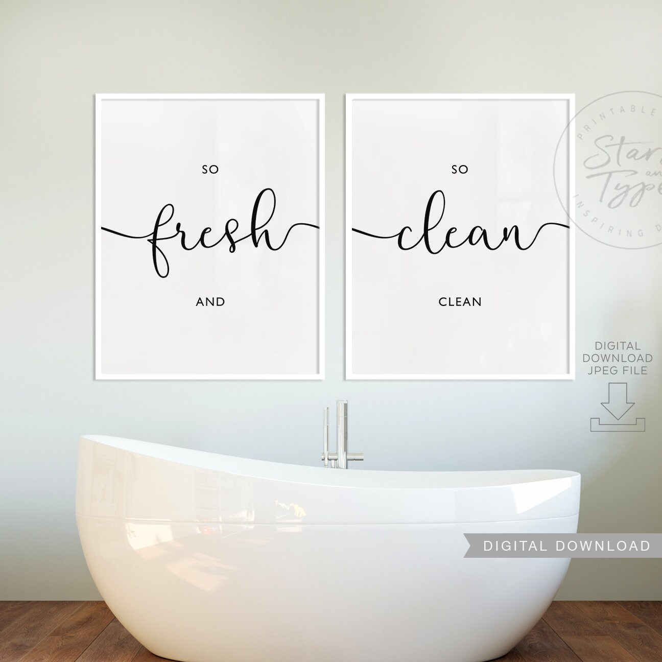 So Fresh and so Clean Clean Wall Art PRINTABLES Set of 2 | Etsy