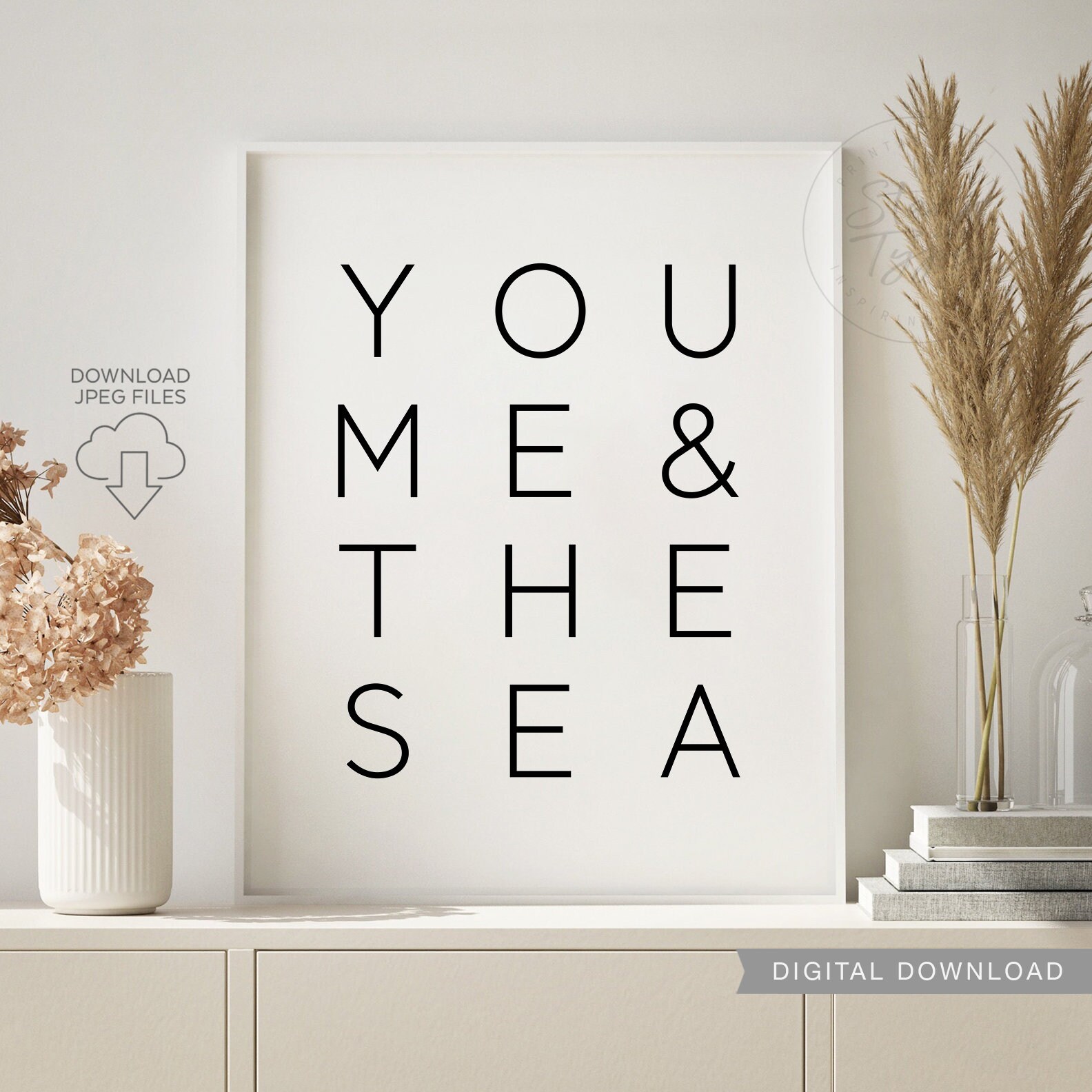 You Me And The Sea PRINTABLE Wall ART Coastal Living Beach | Etsy