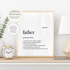 Father Definition PRINTABLE Art Dad Daddy Papa Pops Gift - Etsy UK