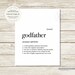 Godfather Definition, PRINTABLE Art, God Father Baptism Christening ...