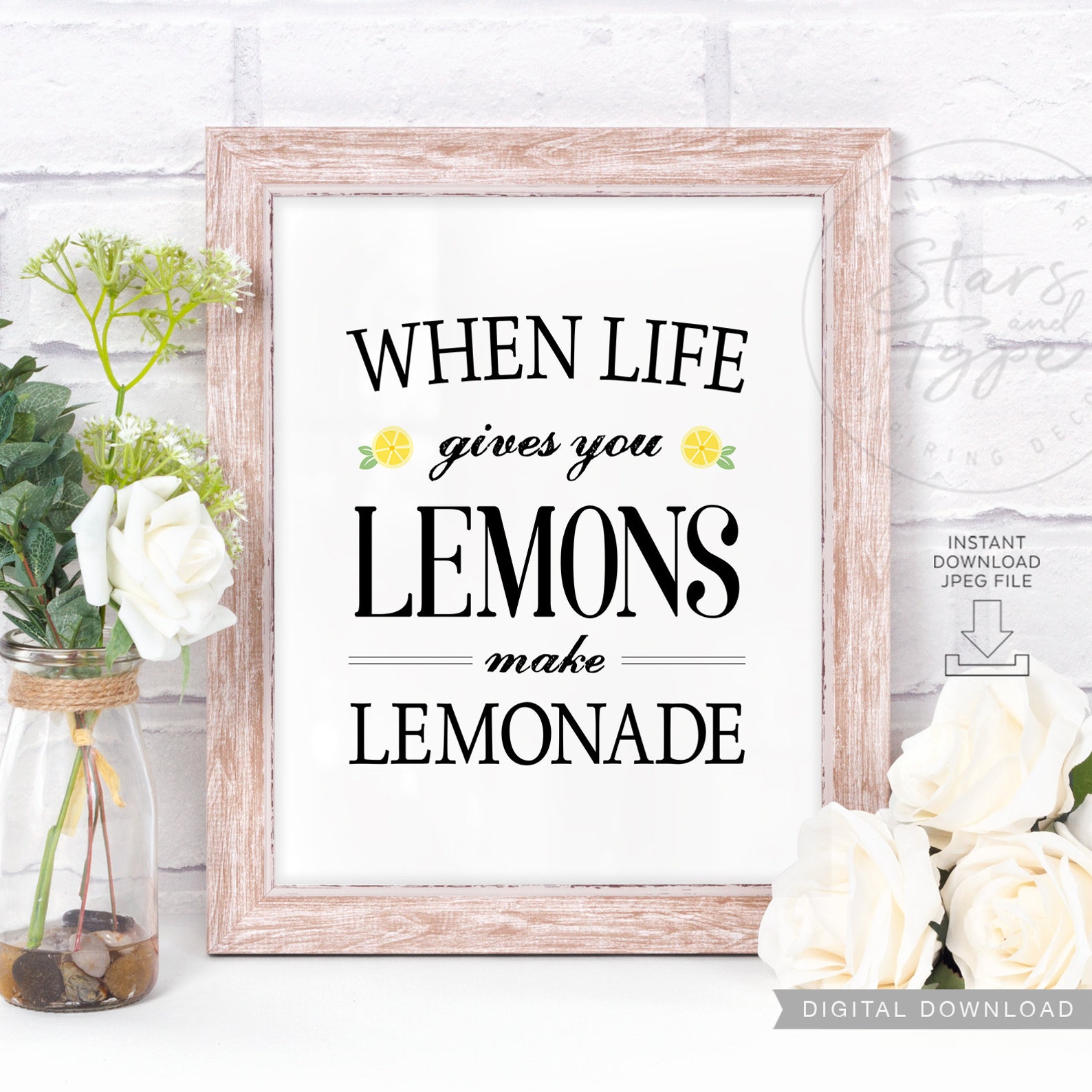 When life gives you lemons make lemonade PRINTABLE Wall Art | Etsy
