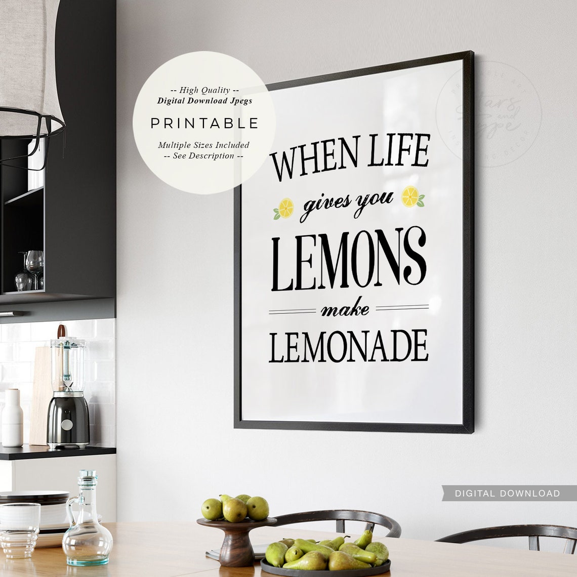 When Life Gives You Lemons Make Lemonade PRINTABLE Wall Art - Etsy UK