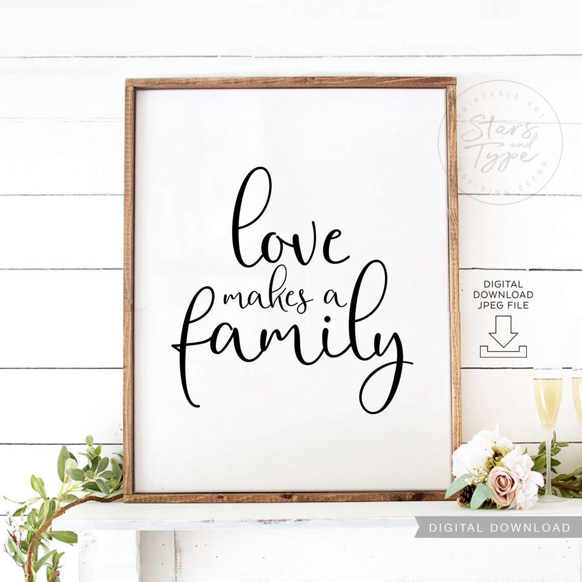 Love Makes A Family PRINTABLE Wall Art Family Quotes Family | Etsy UK