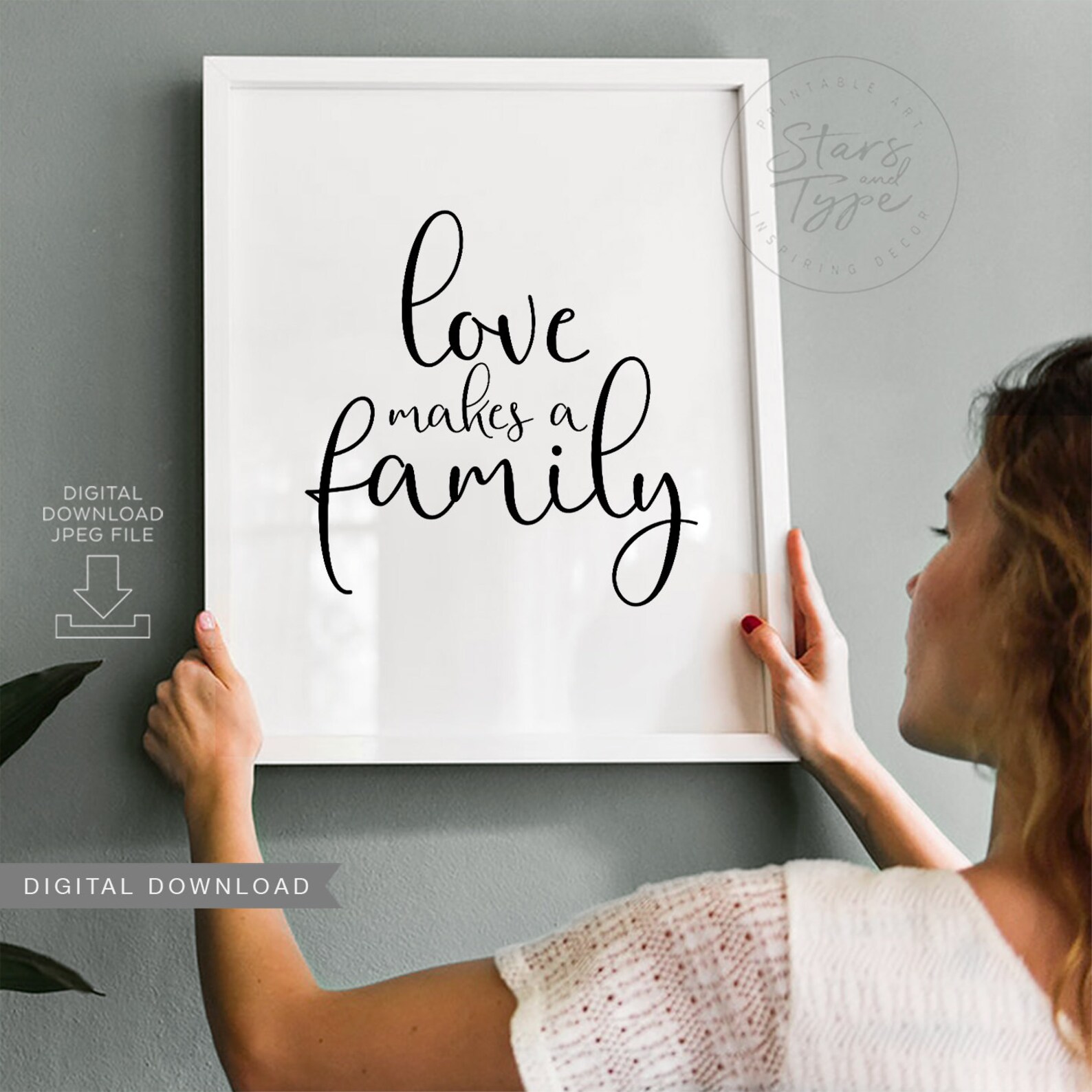 Love Makes A Family PRINTABLE Wall Art Family Quotes Family | Etsy UK