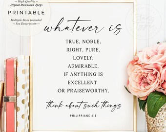 Philippians 4 8 | Etsy