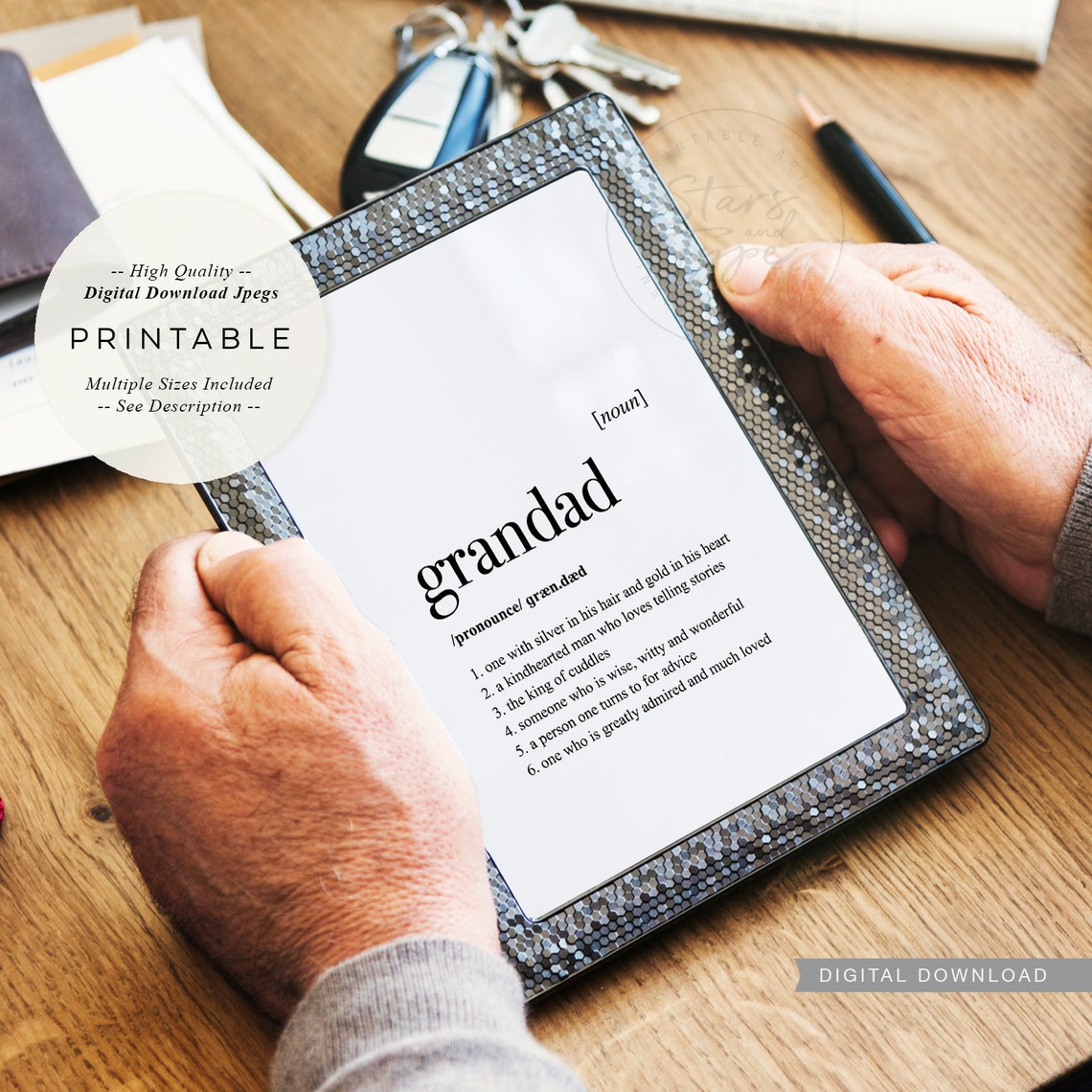 Grandad Definition PRINTABLE Art Grandfather Grandpa - Etsy UK