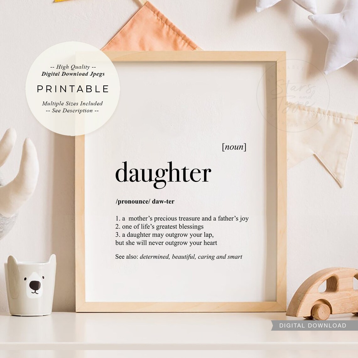 Daughter Definition PRINTABLE Art Special Birthday Gift - Etsy UK
