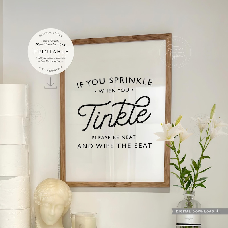 If You Sprinkle When You Tinkle Sign Printable - Etsy