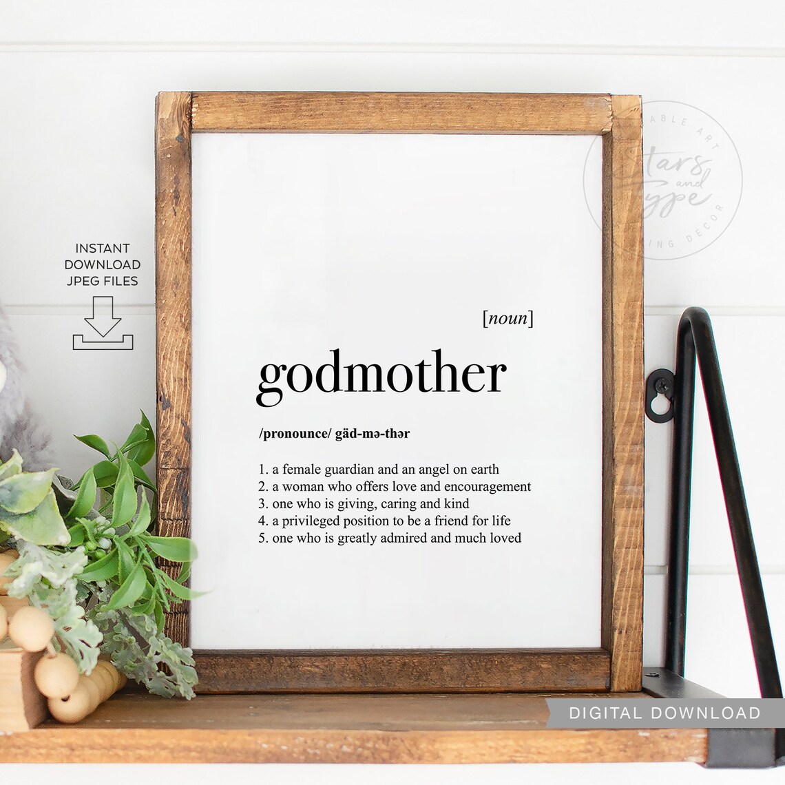 Godmother Definition PRINTABLE Art Decor Dictionary Meaning | Etsy