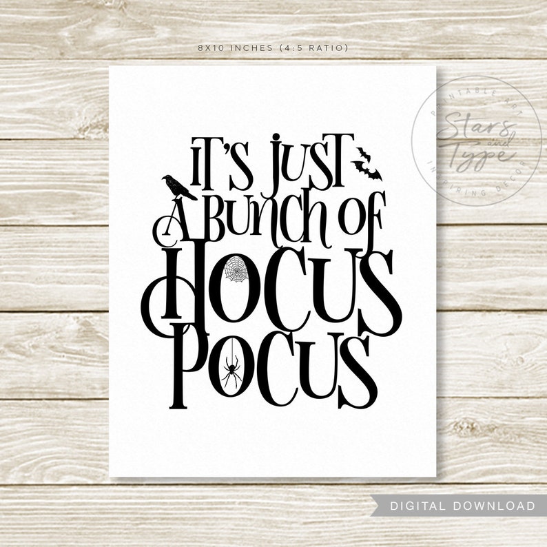 It's Just A Bunch Of Hocus Pocus PRINTABLE Wall Art | Etsy