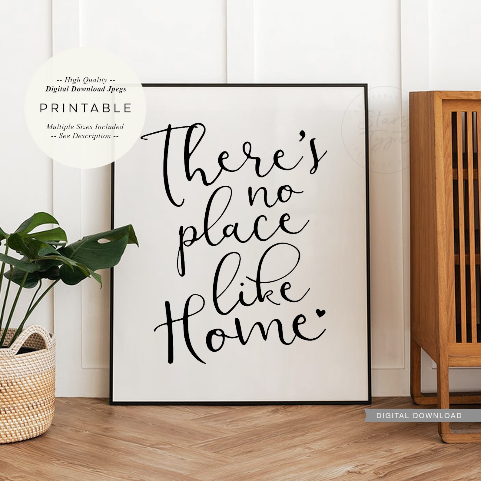 There's No Place Like Home PRINTABLE Wall Art Home - Etsy