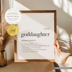 Goddaughter Definition, PRINTABLE Art, Dictionary Meaning, Godchild ...