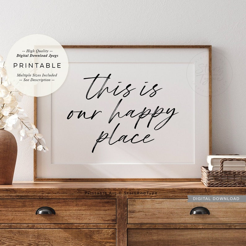 This is Our Happy Place PRINTABLE Wall Art Home Quote Decor | Etsy