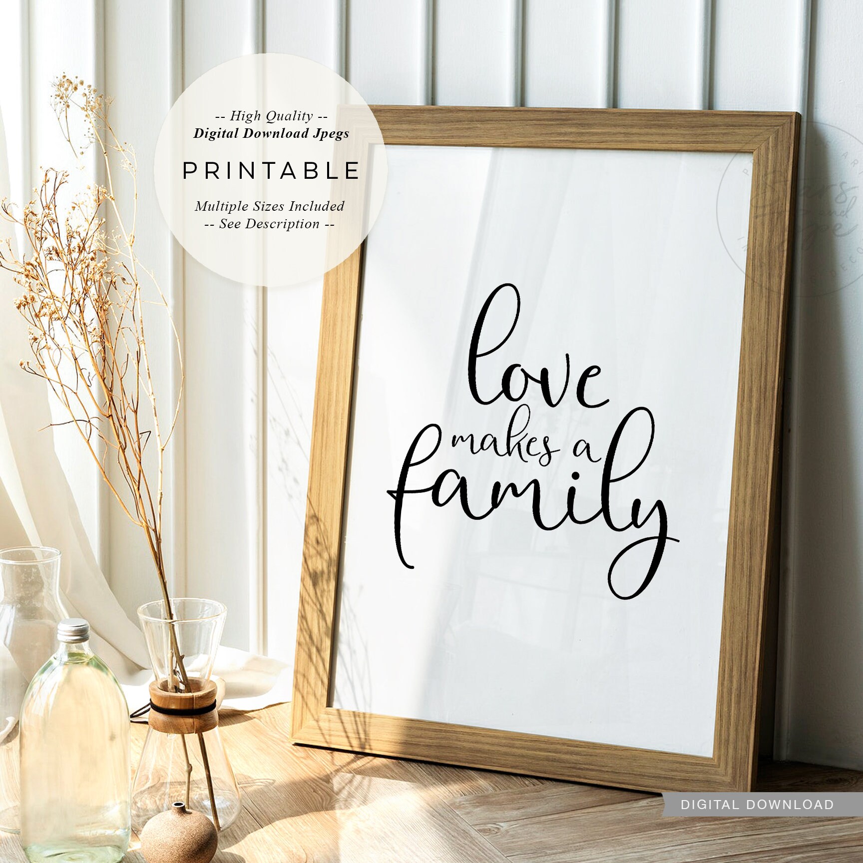 Love Makes A Family PRINTABLE Wall Art Family Quotes Family - Etsy UK