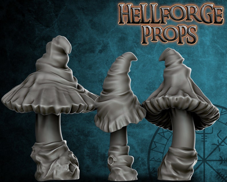 Mushrooms Of The Underdark 28mm 3d Printable Fantasy Fungus Etsy