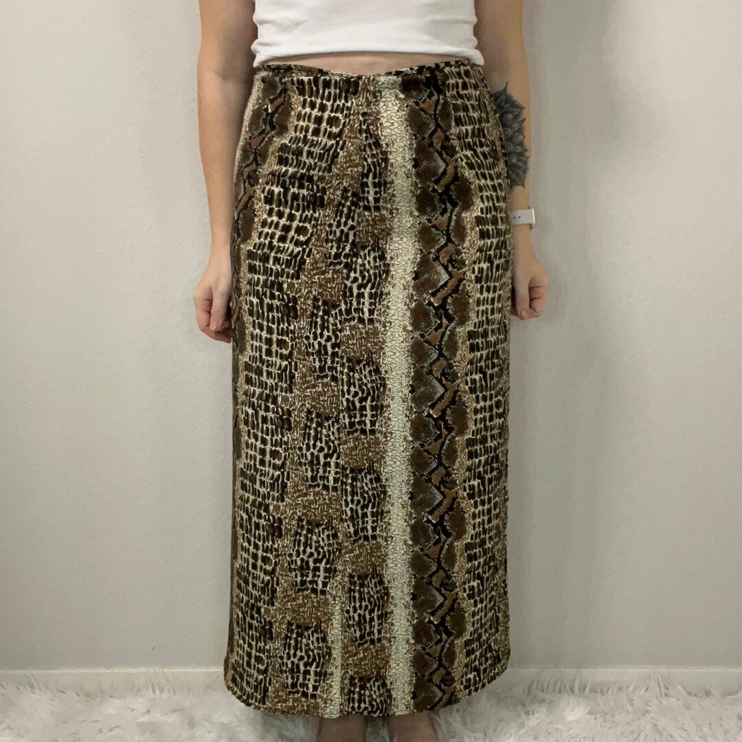 Vintage Maria Gabrielle Animal Print Midi Skirt Size XL - Etsy