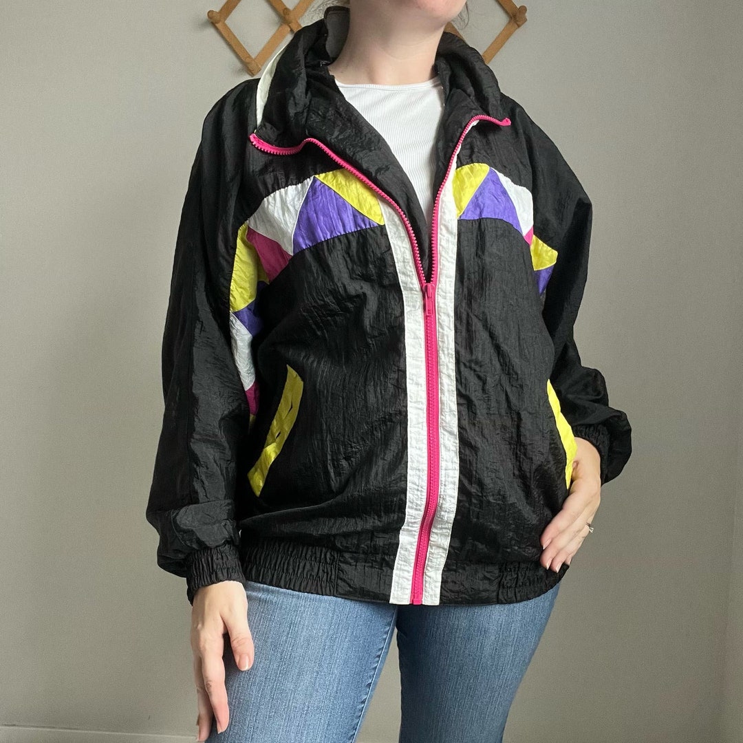 Vintage 90s Rock Creek Casuals Black Colorblock Windbreaker Size XL - Etsy