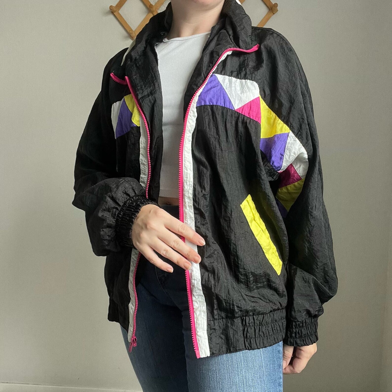 Vintage 90s Rock Creek Casuals Black Colorblock Windbreaker Size XL - Etsy