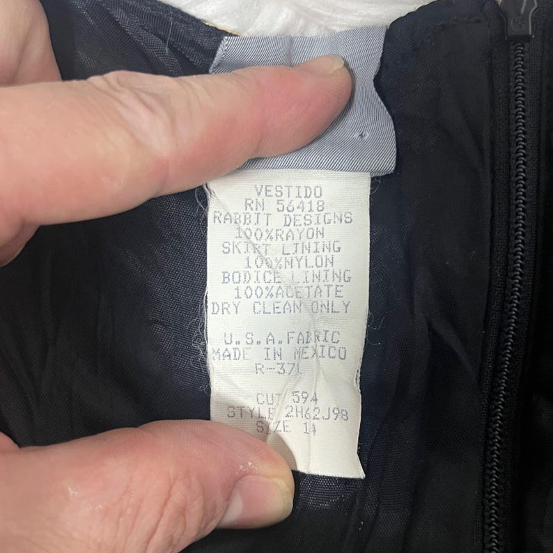 Vintage 90s Rabbit Rabbit Rabbit Designs Black and Yellow Floral Maxi ...