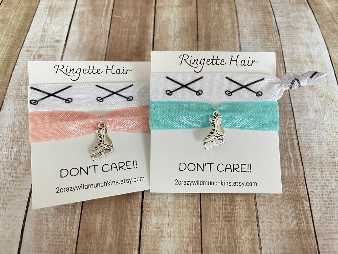 NEW Ringette Hair Tie Cham Set, Ringette Favors, Girls Hair Ties ...