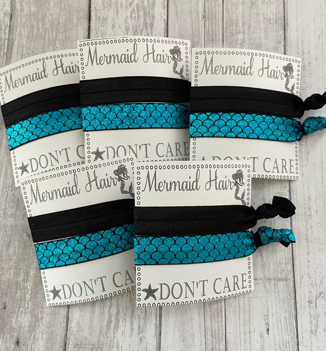 Mermaid Hair Ties: Teal Scale Party Favors - Etsy