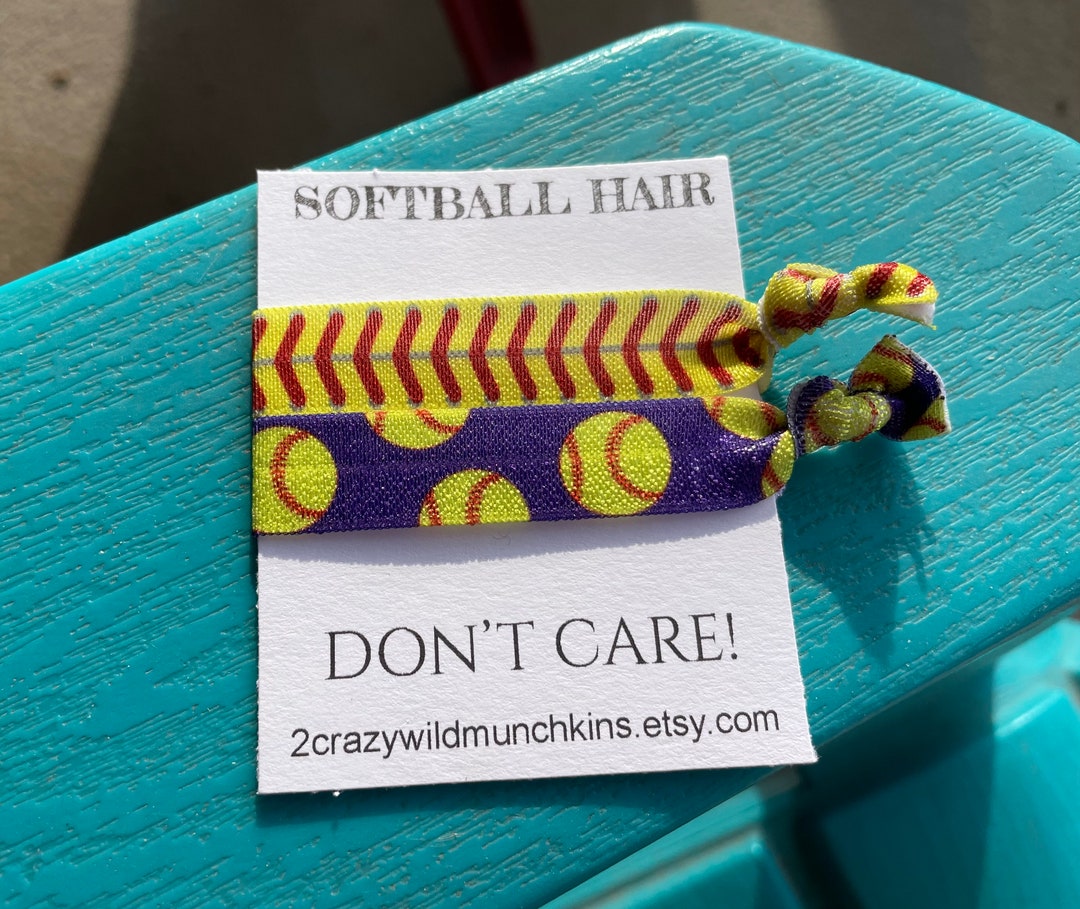 NEW! Softball Hair Ties , Hair Accessories, Sports Favors, Party Favors ...