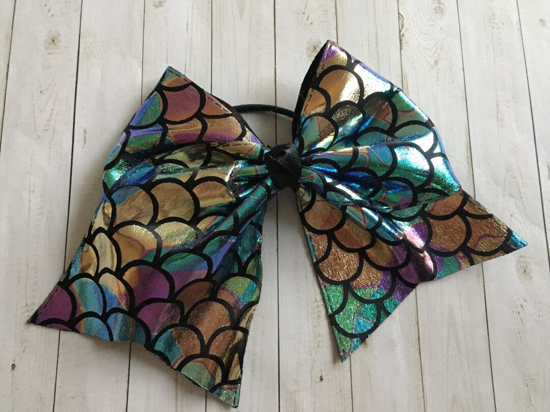 6” Holographic Mermaid Cheer Bow: Gymnastics Hair Accessory - Etsy