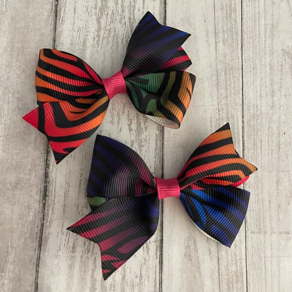 Zebra Hair Bow - Etsy