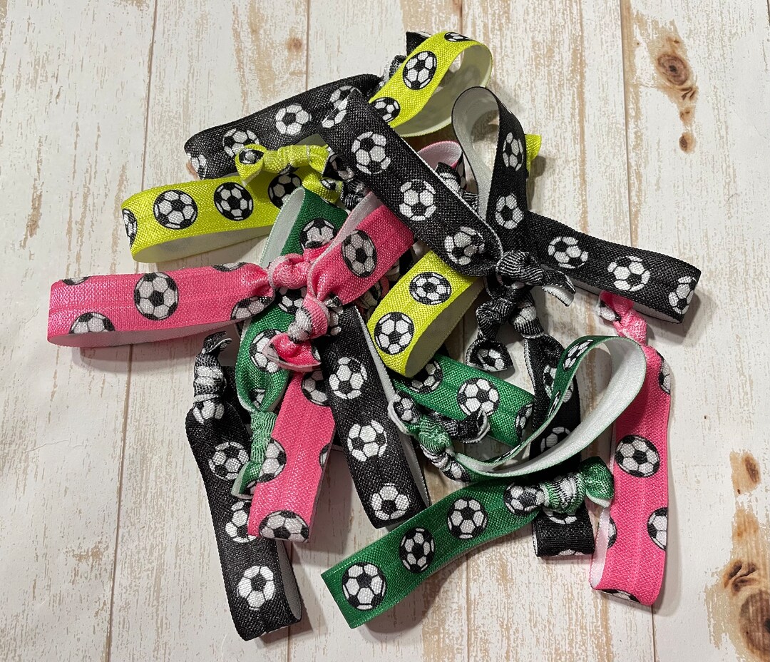 NEW!! Soccer Hair Tie Pack, Hair Accessories, Soccer Favors, School ...