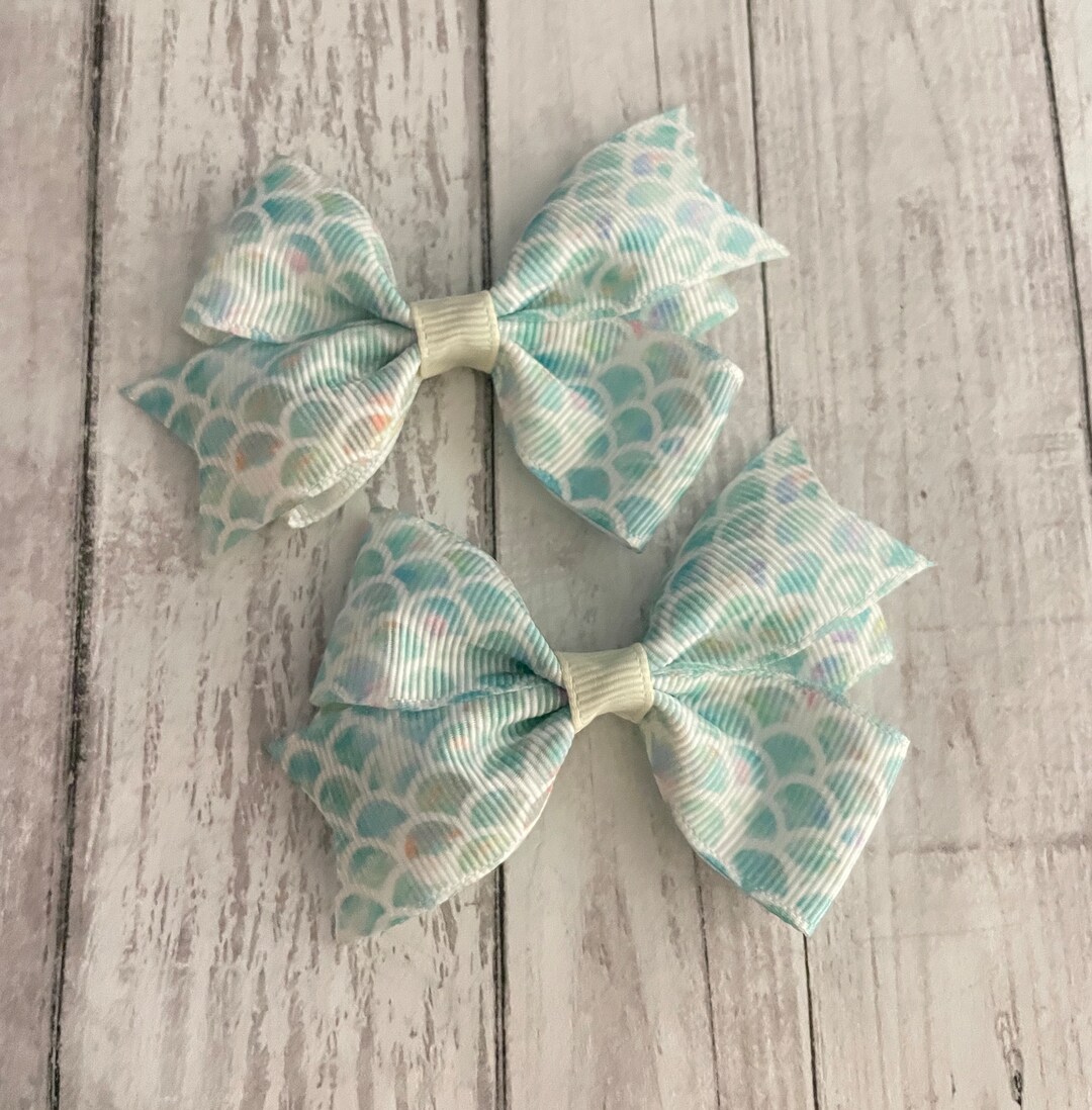 NEW Mermaid Hair Bow Set, Girls Hair Bows, Hair Accessories, Mermaid ...