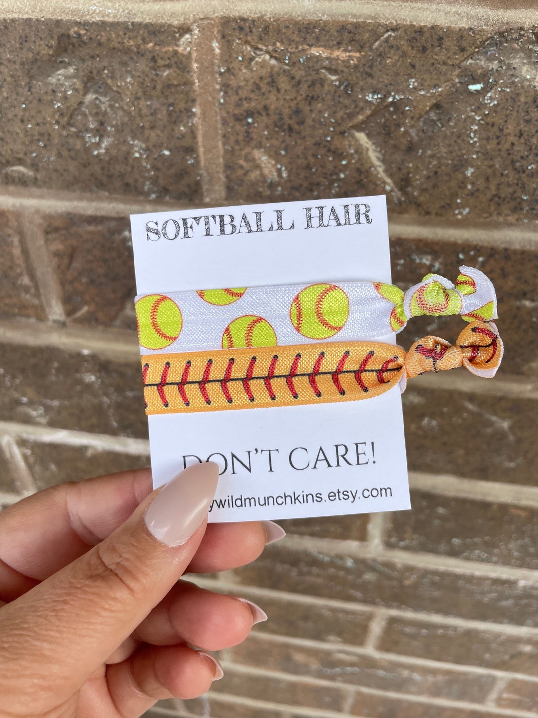 NEW! Softball Hair Ties , Hair Accessories, Sports Favors, Party Favors ...