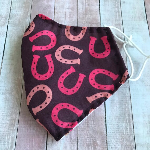 NEW Cute Horse Shoe Face Mask-Machine washable cotton | Etsy