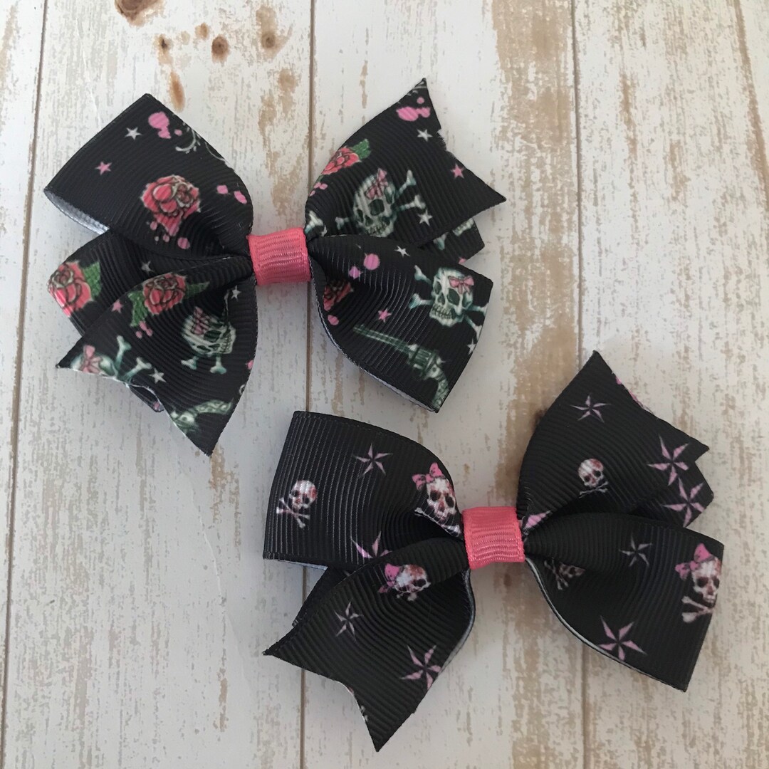 NEW Kawaii Skull Hair Bow Hair Accessories Girls Hair Bows - Etsy