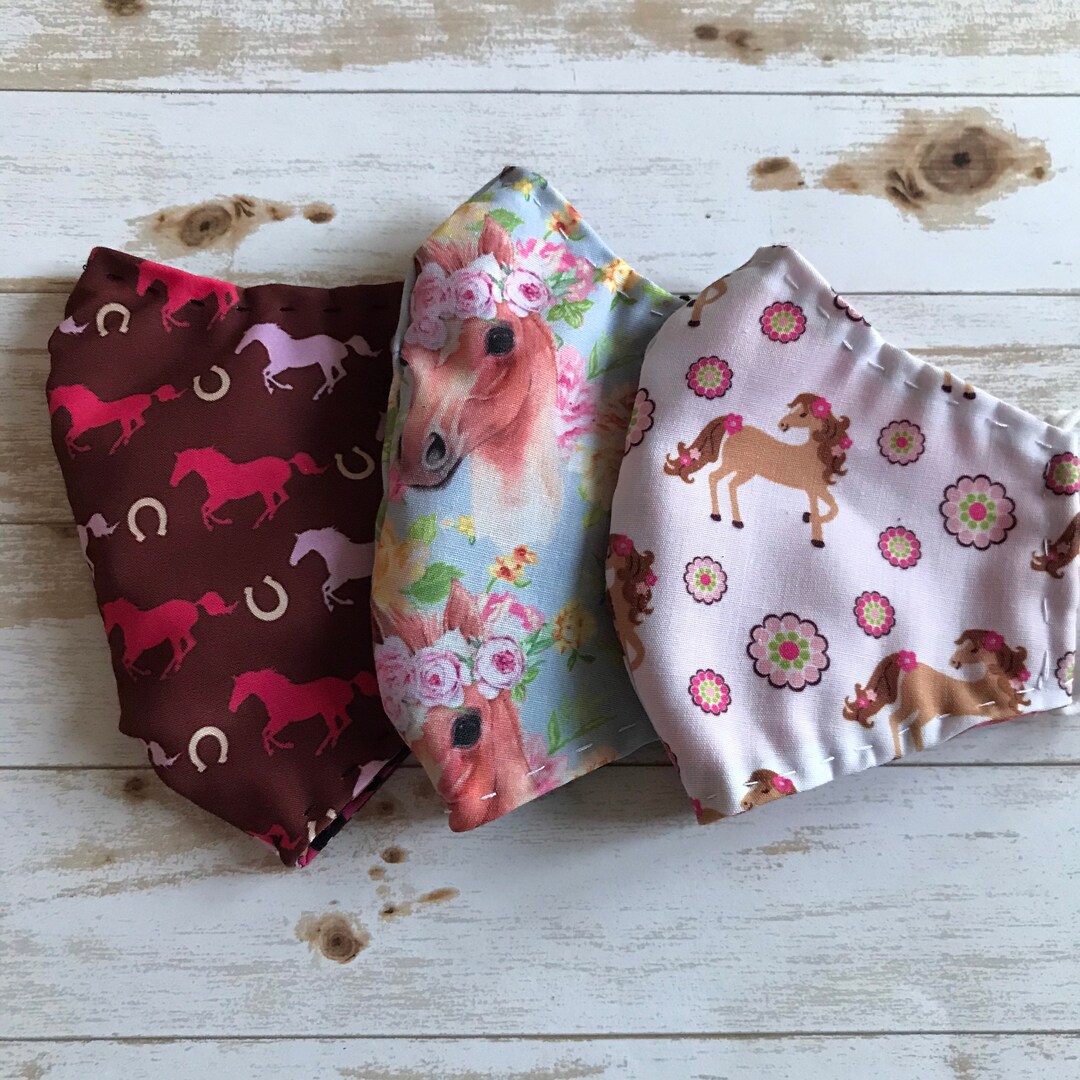 NEW Cute Horse Face Mask-machine Washable Cotton Fabric Two Layer Mask ...