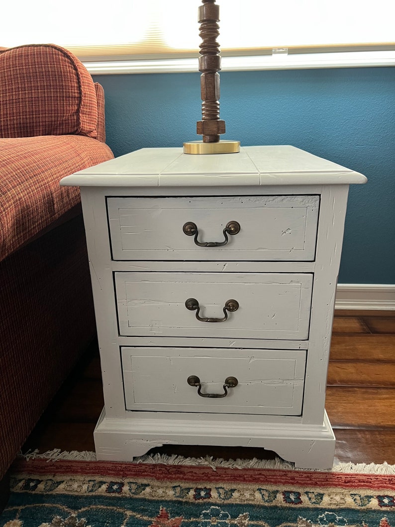1980s Vintage Ethan Allen Side Tables Hand Painted White - Set of 2 - Etsy