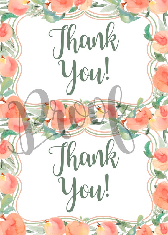Sweet as a Peach Thank You Sweet Peach Thank You Cards | Etsy