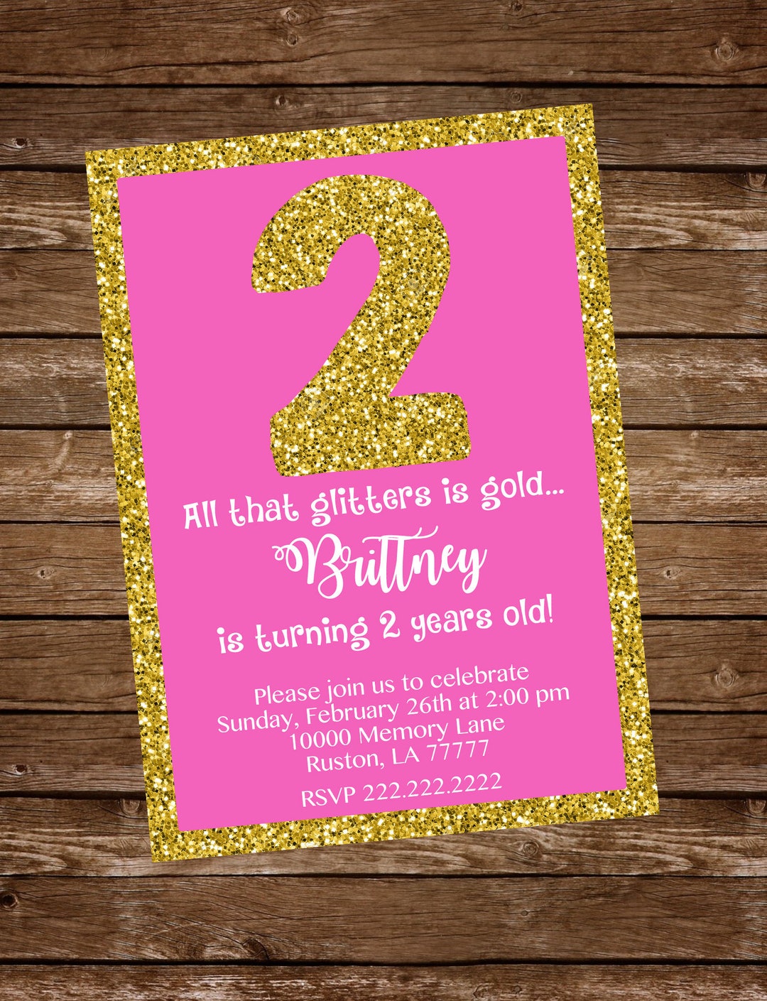 Gold Glitter Birthday Invitation, All That Glitters is Gold Invite ...