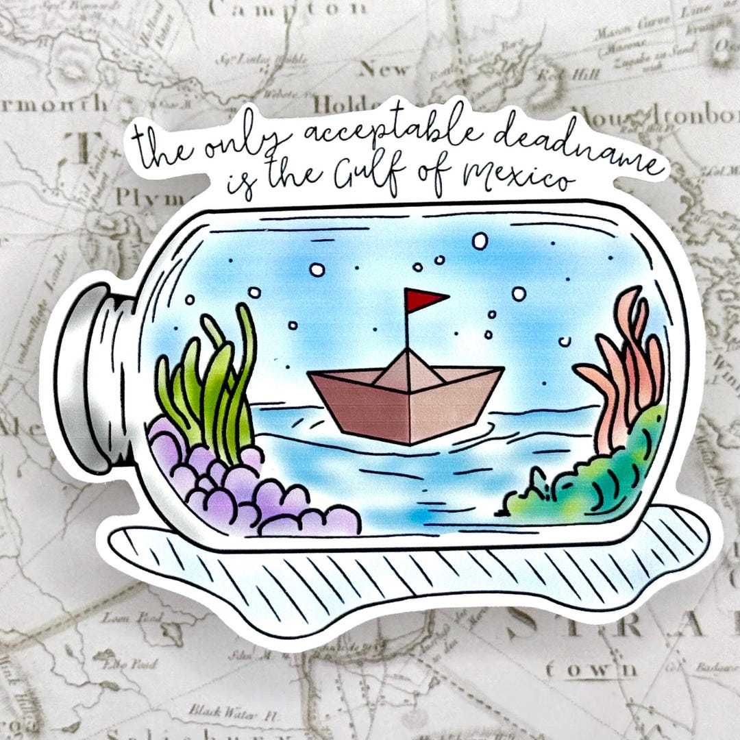Gulf of Mexico Deadname Weatherproof Sticker - Etsy