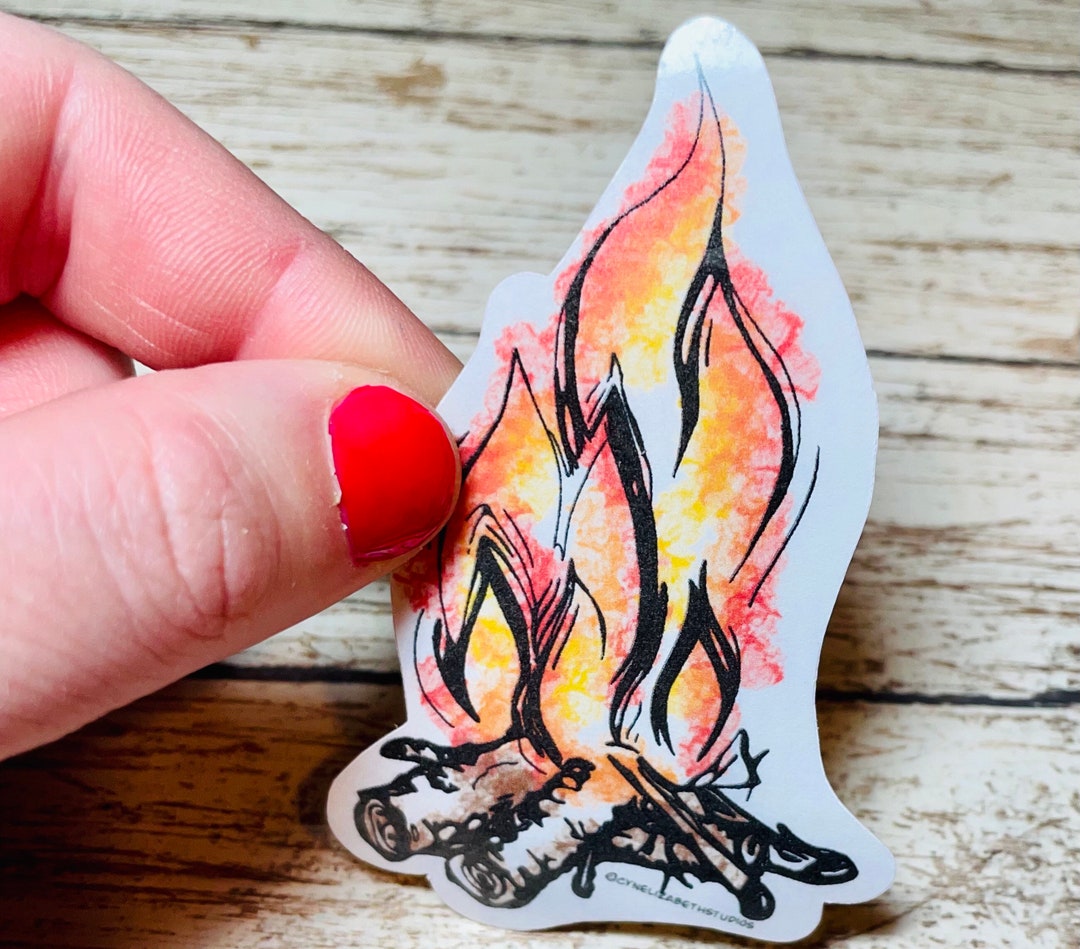 Campfire Water Resistant Sticker - Etsy