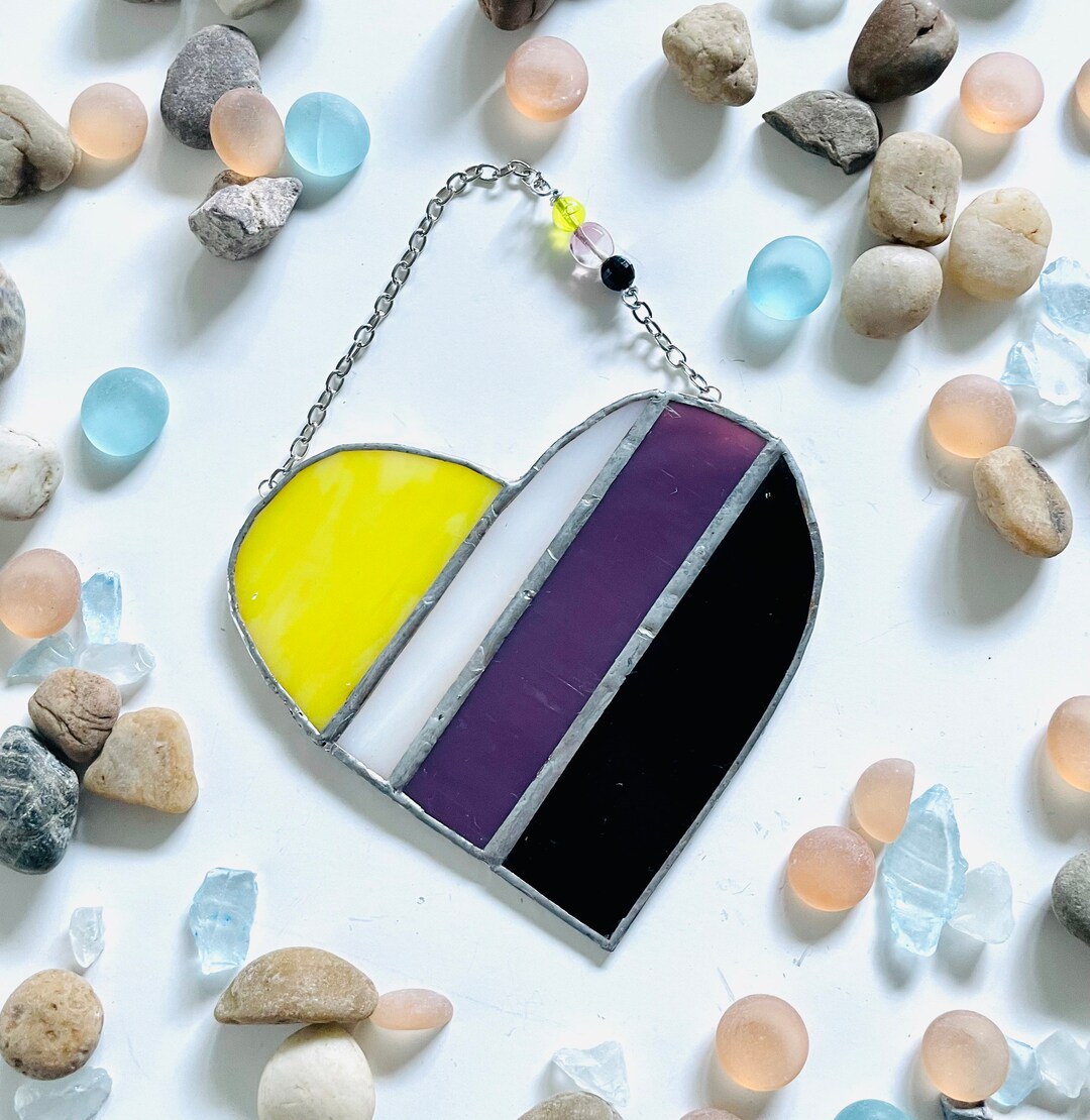 Stained Glass Non Binary LGBTQ Pride Flag Sun Catcher - Etsy