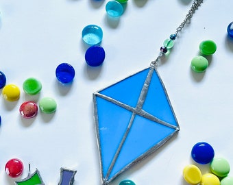 Haywire Art Glass Rainbow Kite Fused Glass Kite Suncatcher or Ornament ...