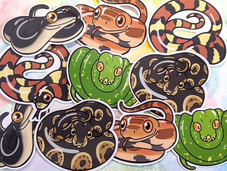 Snakes Vinyl Stickers/decals: Ball Python Black Rat Snake - Etsy